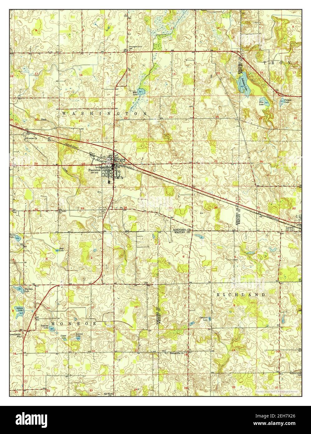 Pierceton, Indiana, map 1950, 1:24000, United States of America by ...