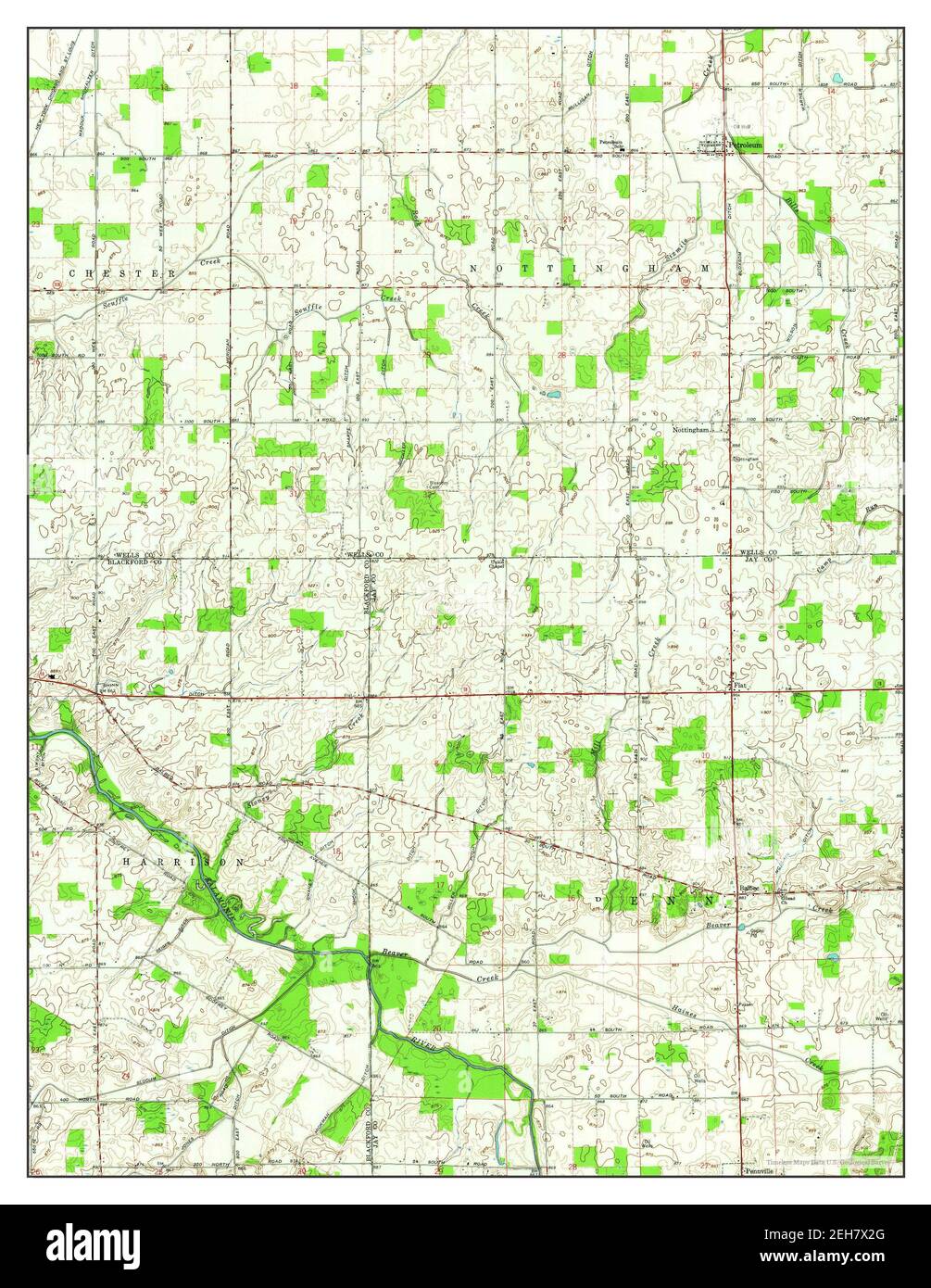 Petroleum, Indiana, map 1962, 1:24000, United States of America by ...