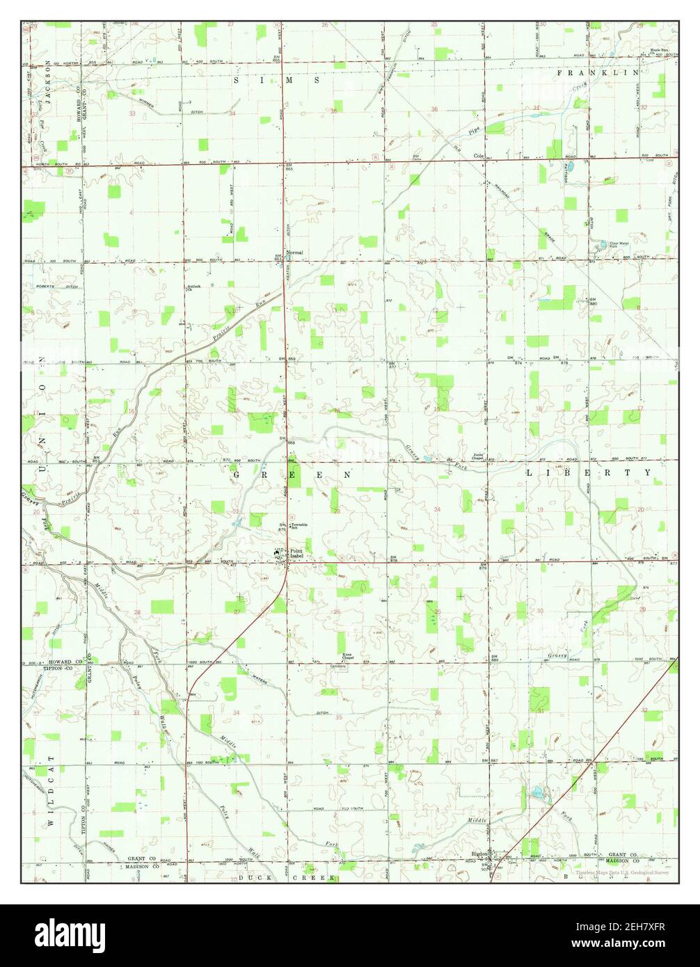 Point Isabel, Indiana, map 1960, 1:24000, United States of America by ...