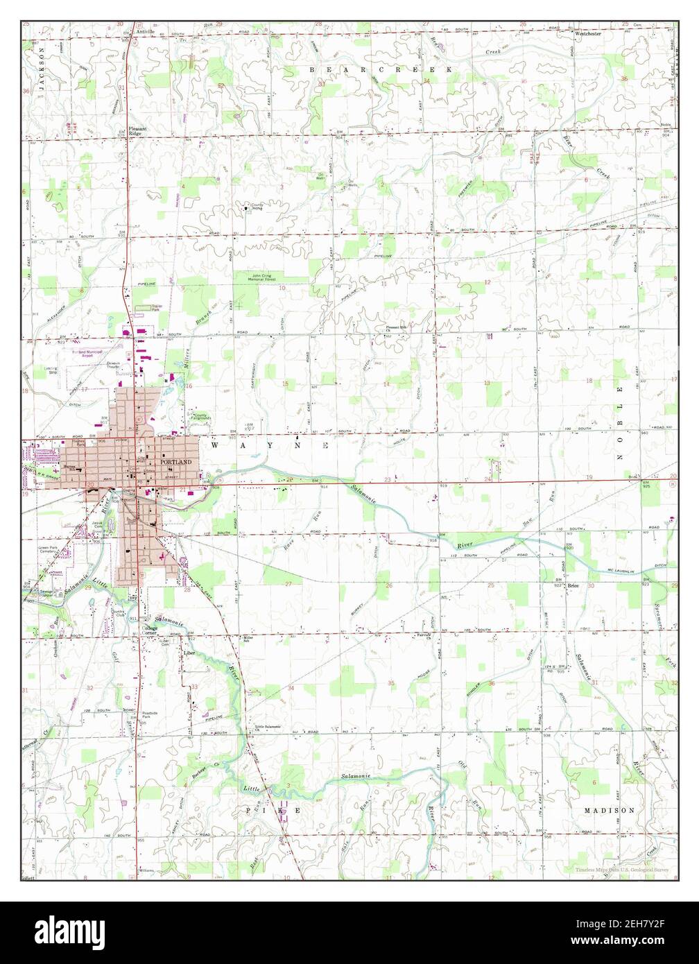 Portland, Indiana, map 1960, 1:24000, United States of America by ...