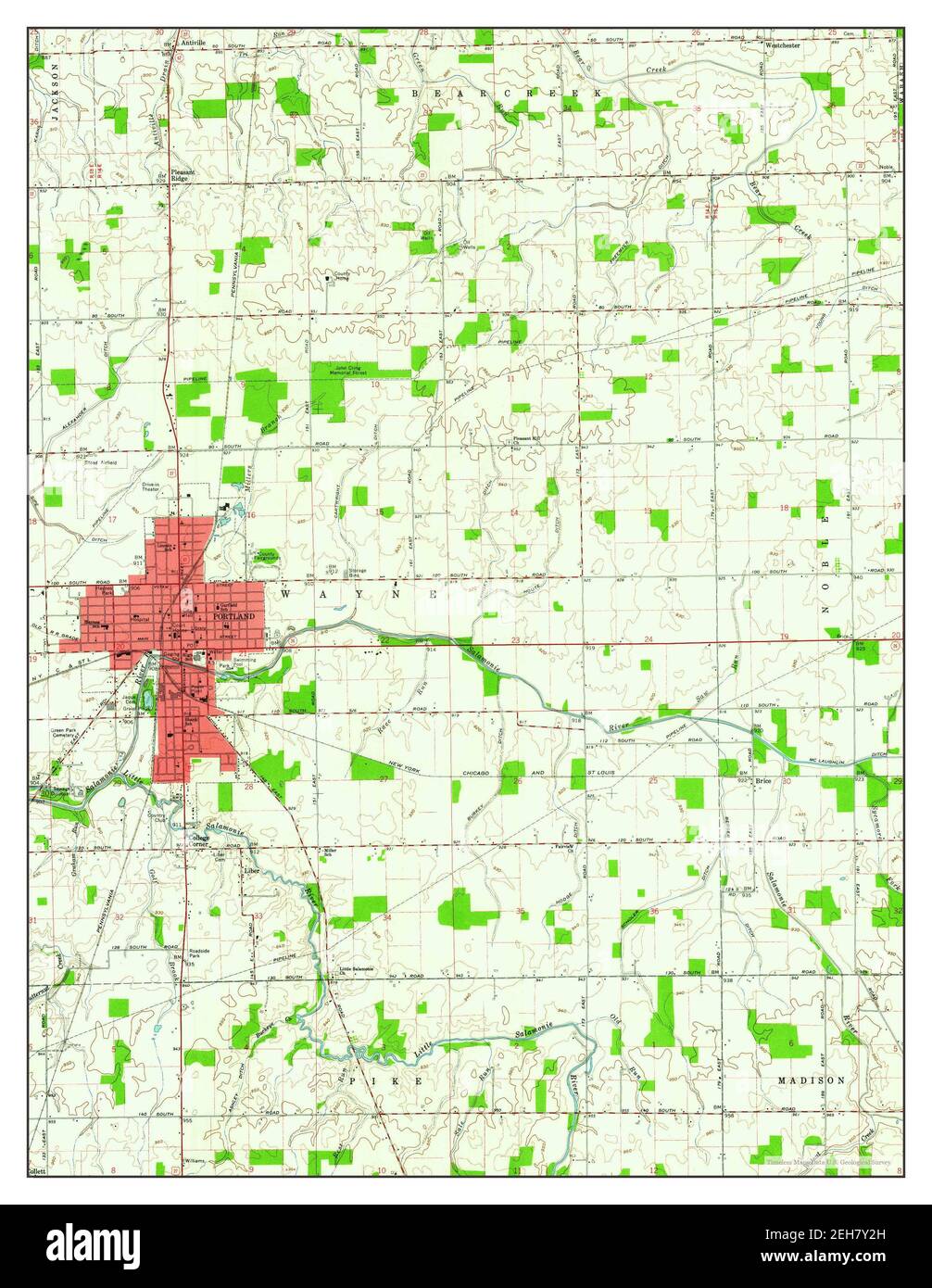 Portland, Indiana, map 1960, 1:24000, United States of America by ...