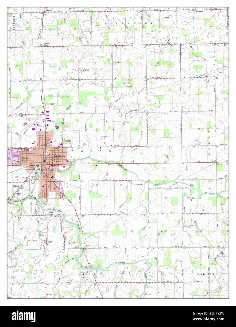 Portland, Indiana, map 1992, 1:24000, United States of America by ...