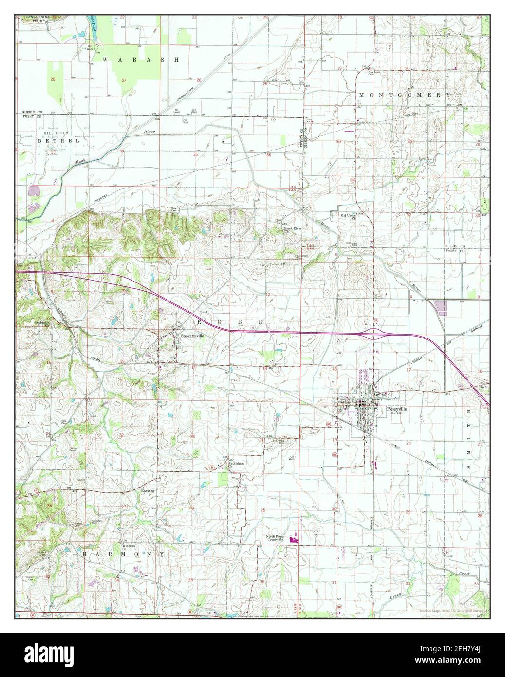 Poseyville, Indiana, map 1959, 1:24000, United States of America by ...