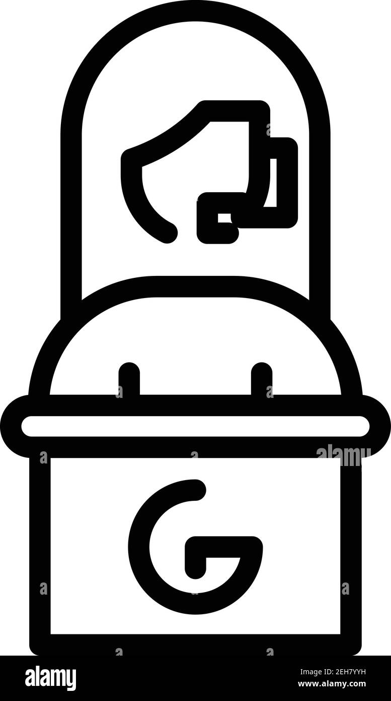 Operator in airport icon. Outline operator in airport vector icon for ...