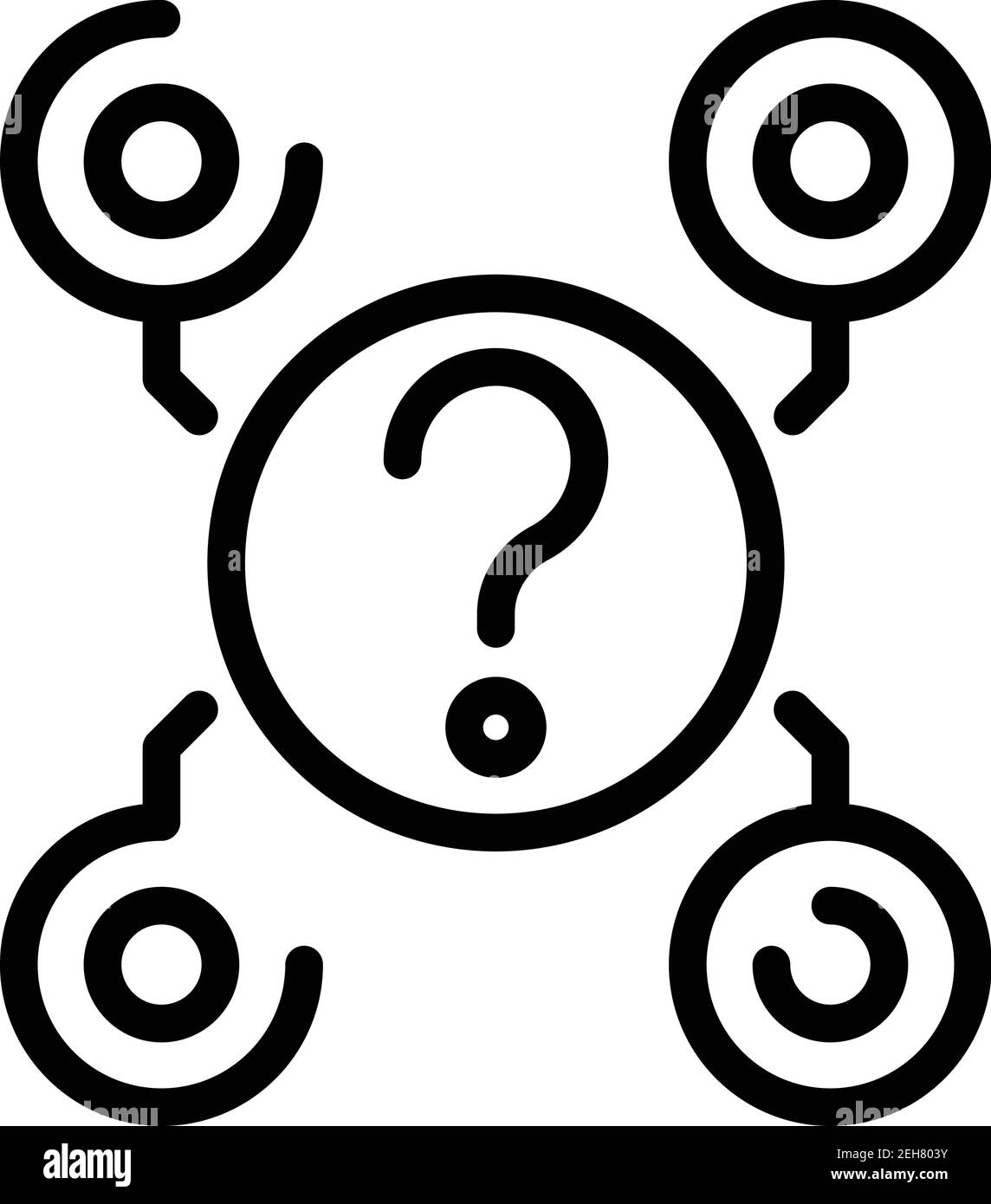 Question interaction icon. Outline question interaction vector icon for ...