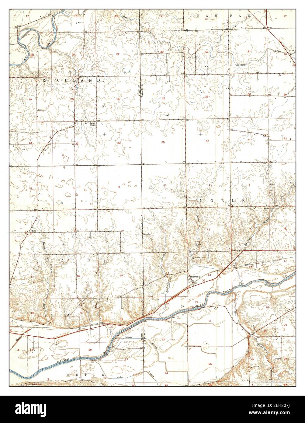 Richvalley, Indiana, map 1951, 1:24000, United States of America by ...