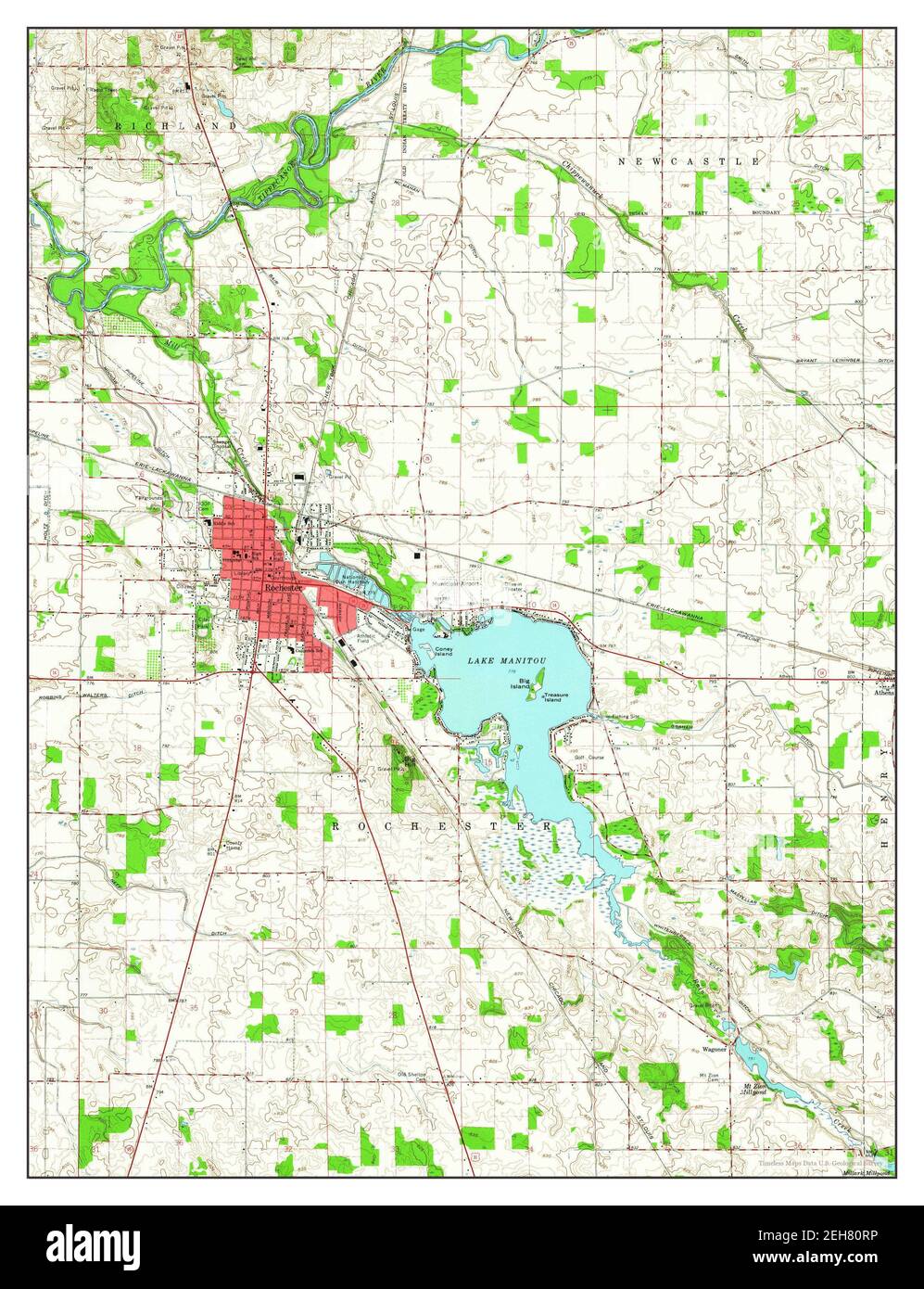 Rochester, Indiana, map 1962, 1:24000, United States of America by ...