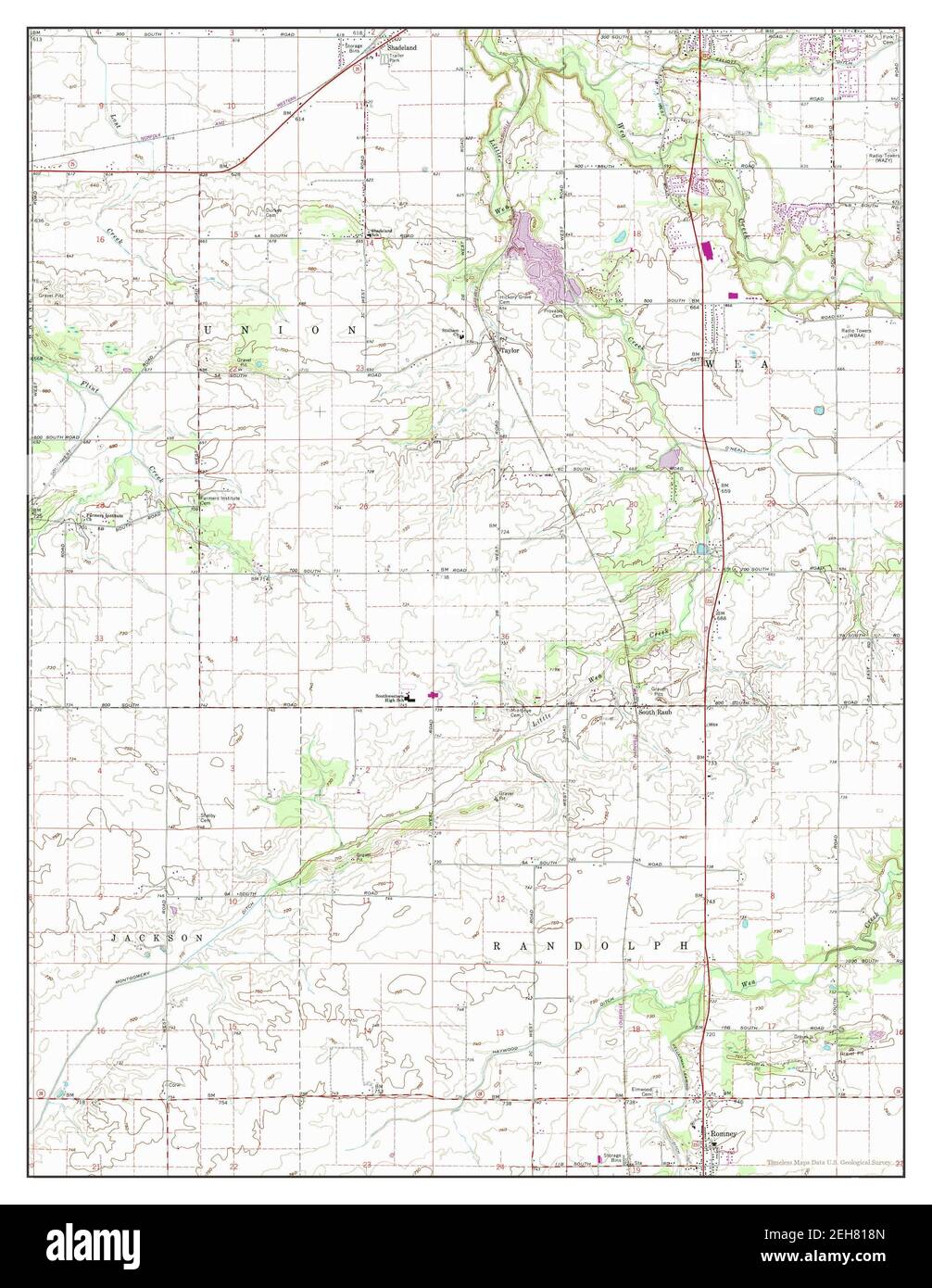 Romney, Indiana, map 1961, 1:24000, United States of America by ...
