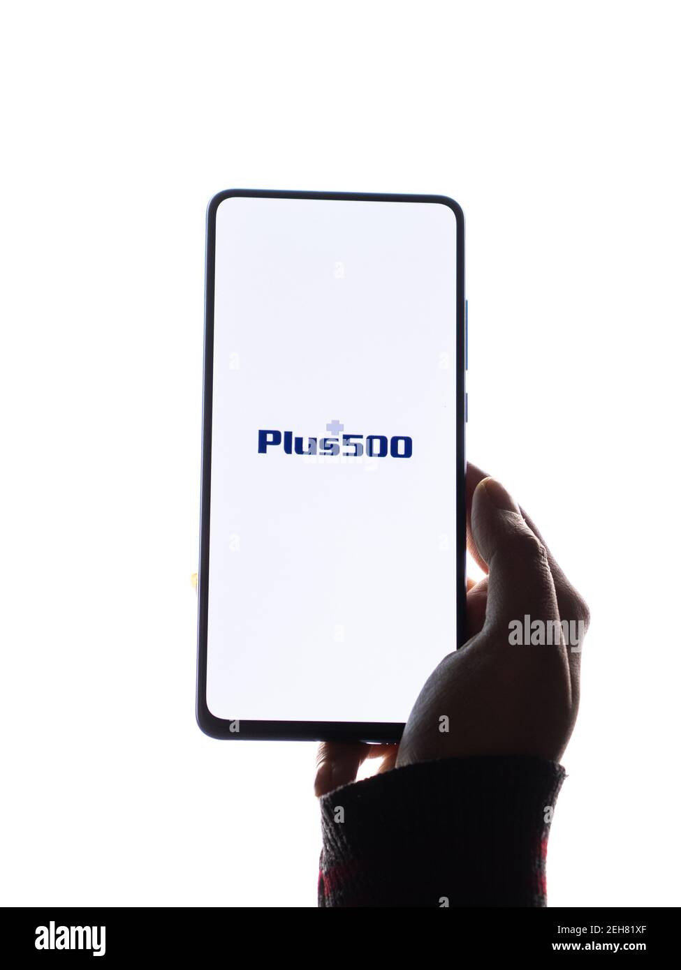 Assam, india - February 19, 2021 : Plus500 logo on phone screen stock ...