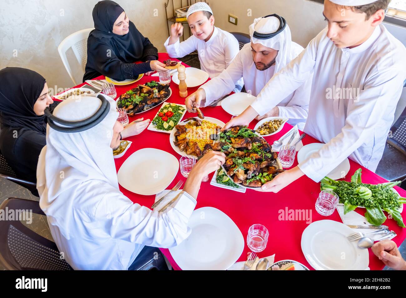 Saudi Family Eating