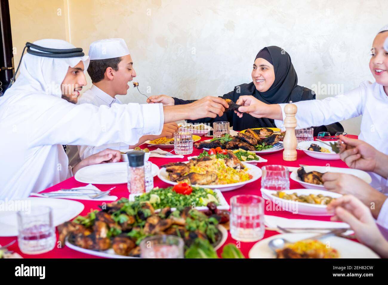 Muslim Family Eating