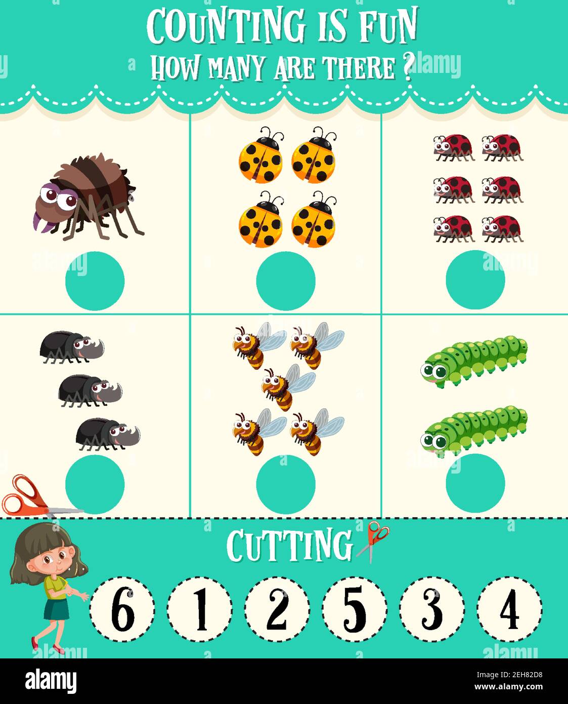 Math count number worksheet illustration Stock Vector Image & Art - Alamy