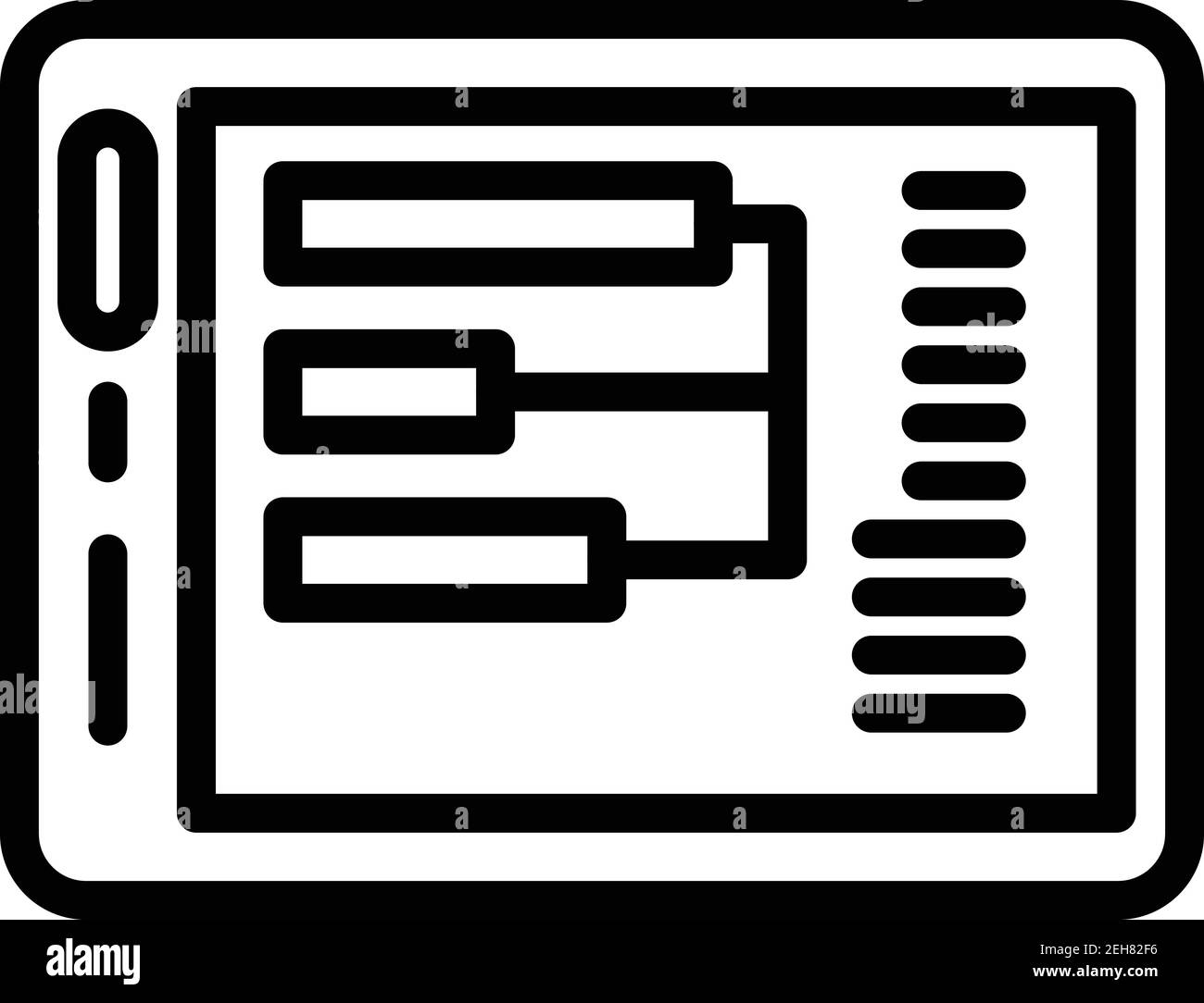 Interaction tablet icon. Outline interaction tablet vector icon for web ...