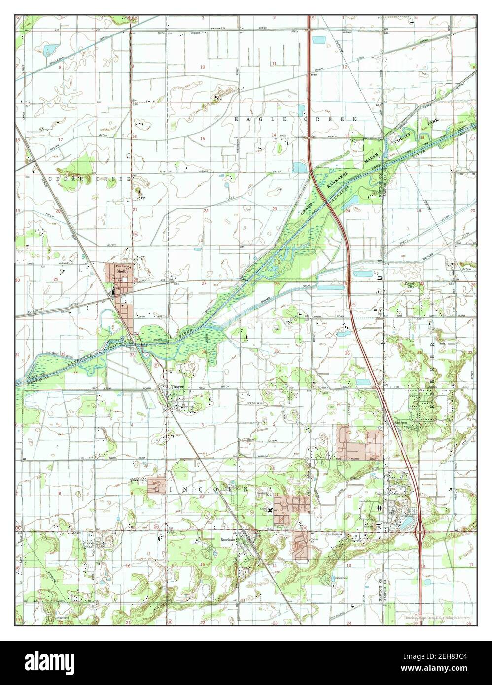 Shelby, Indiana, map 1992, 1:24000, United States of America by ...