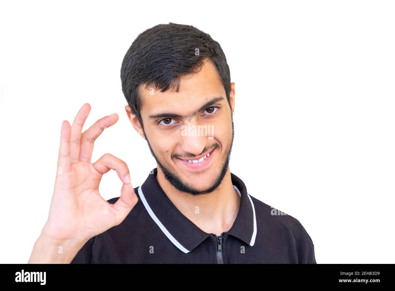 Arabic guy doing the OK sign with his fingers Stock Photo - Alamy