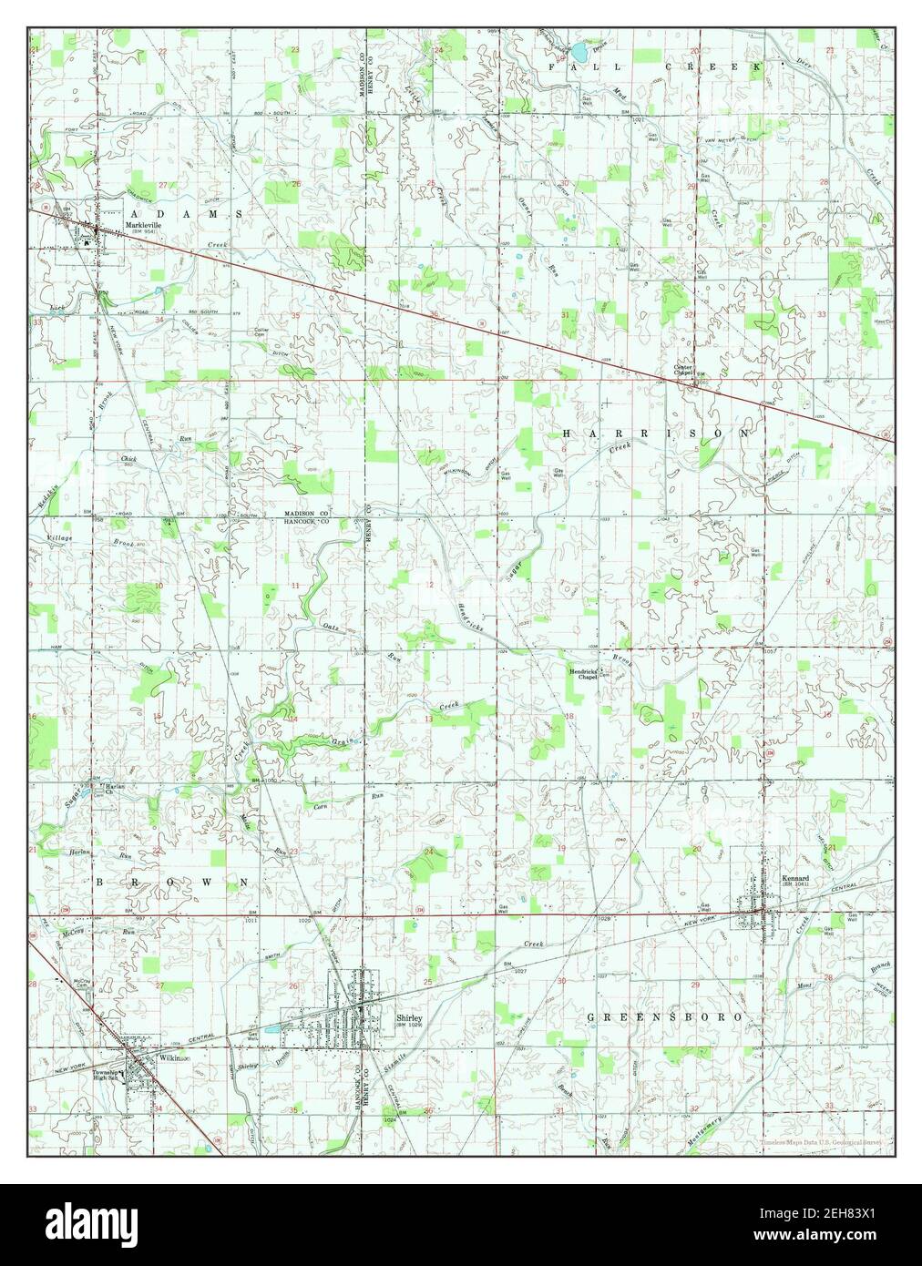 Shirley, Indiana, map 1960, 1:24000, United States of America by ...