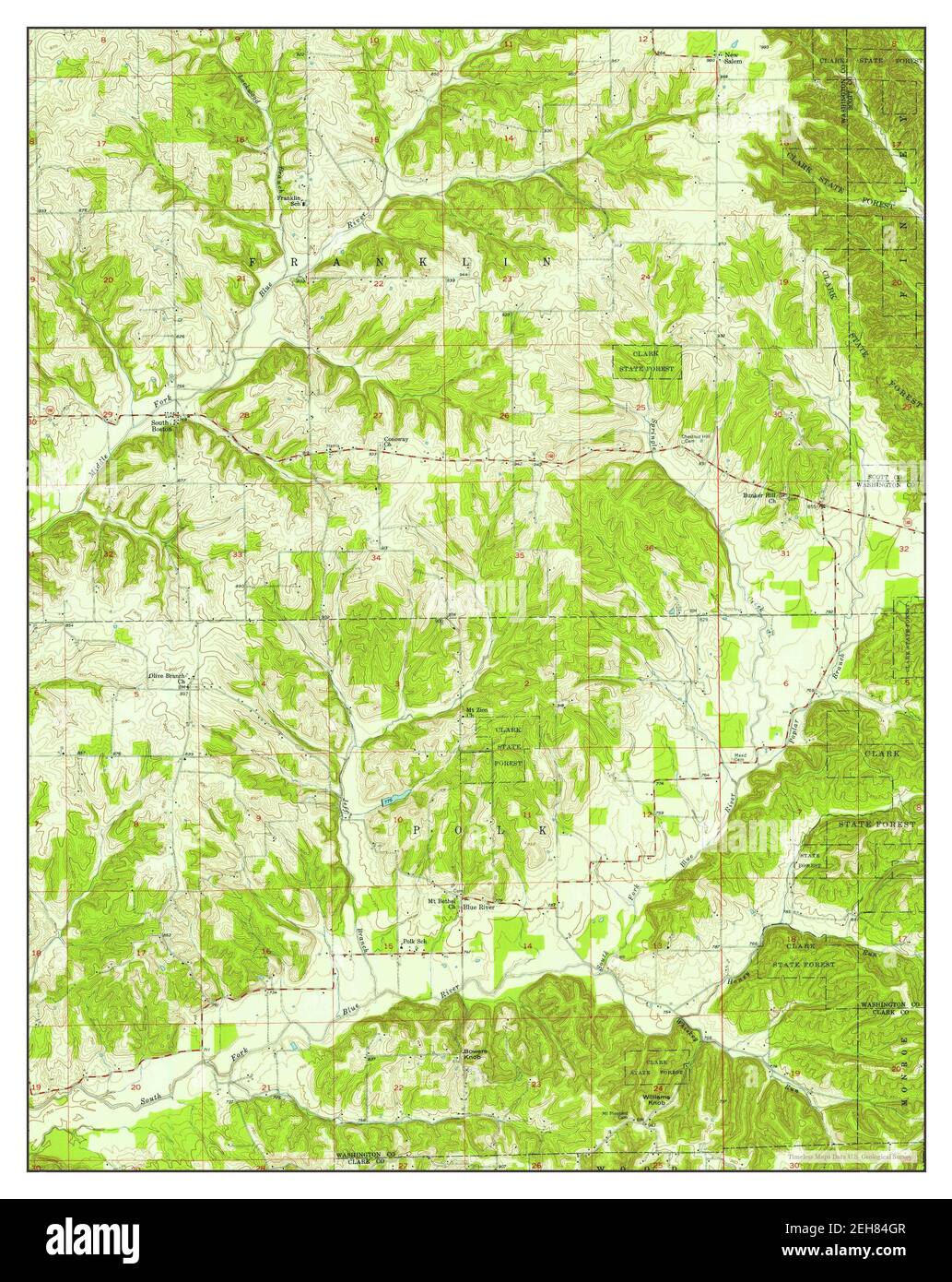 South Boston, Indiana, map 1955, 1:24000, United States of America by ...