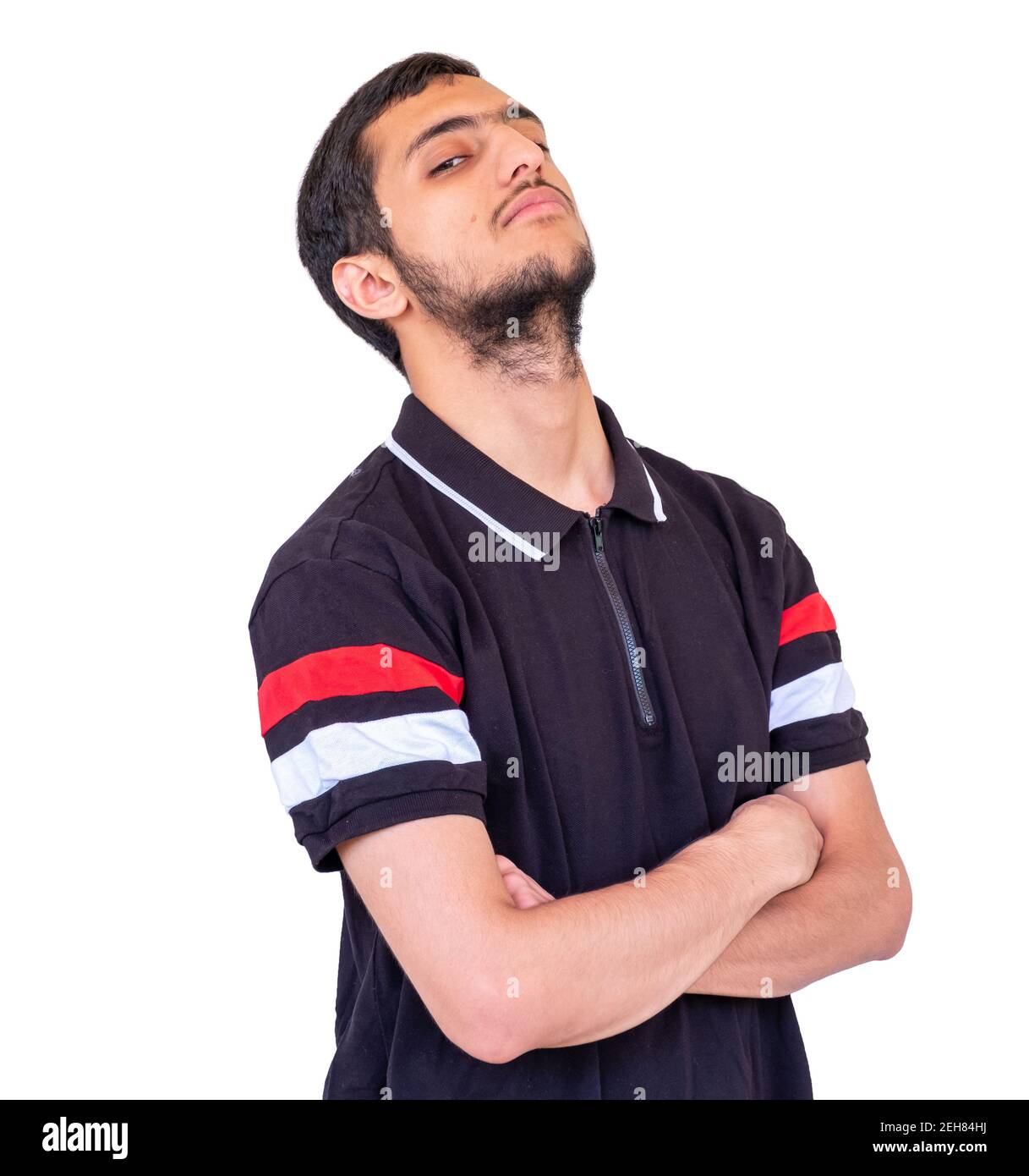 Arabic guy standing and thinking about ideas Stock Photo - Alamy