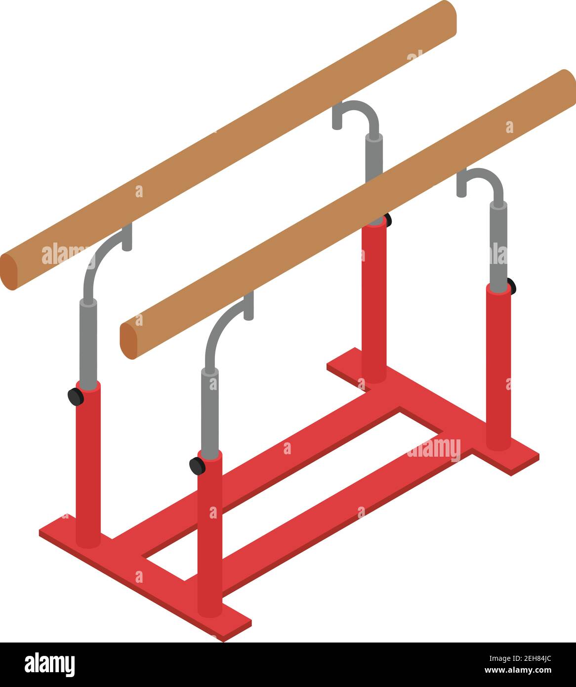 Gymnastics parallel bars icon. Isometric of gymnastics parallel bars ...