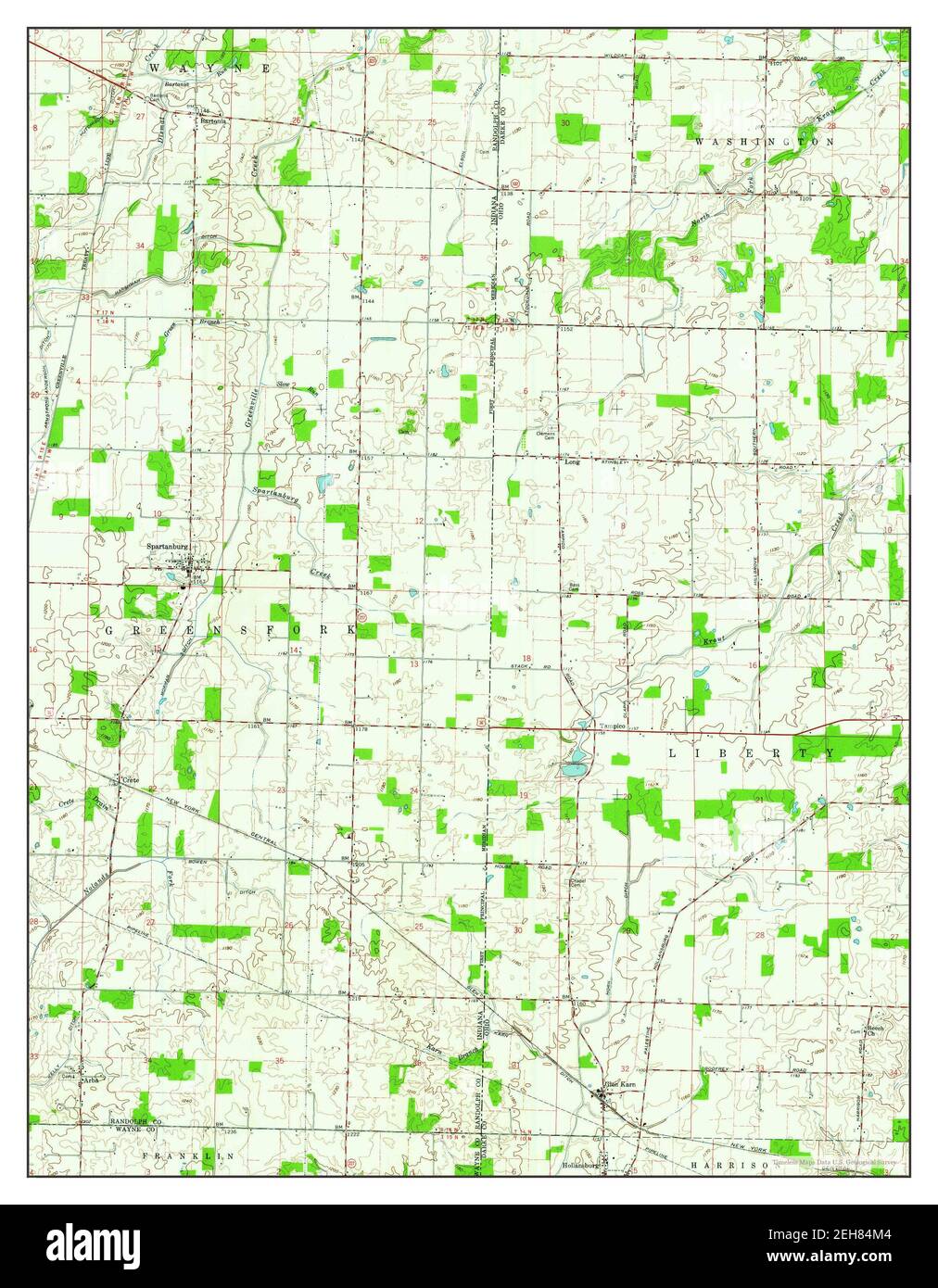 Spartanburg, Indiana, map 1960, 1:24000, United States of America by ...