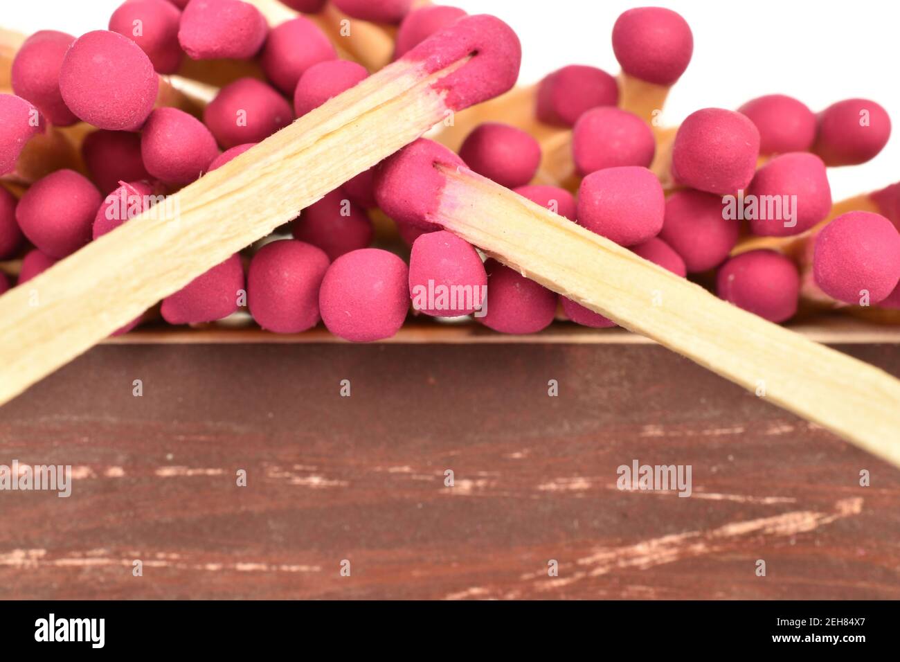 One paper box with wooden matches on a white background Stock Photo - Alamy
