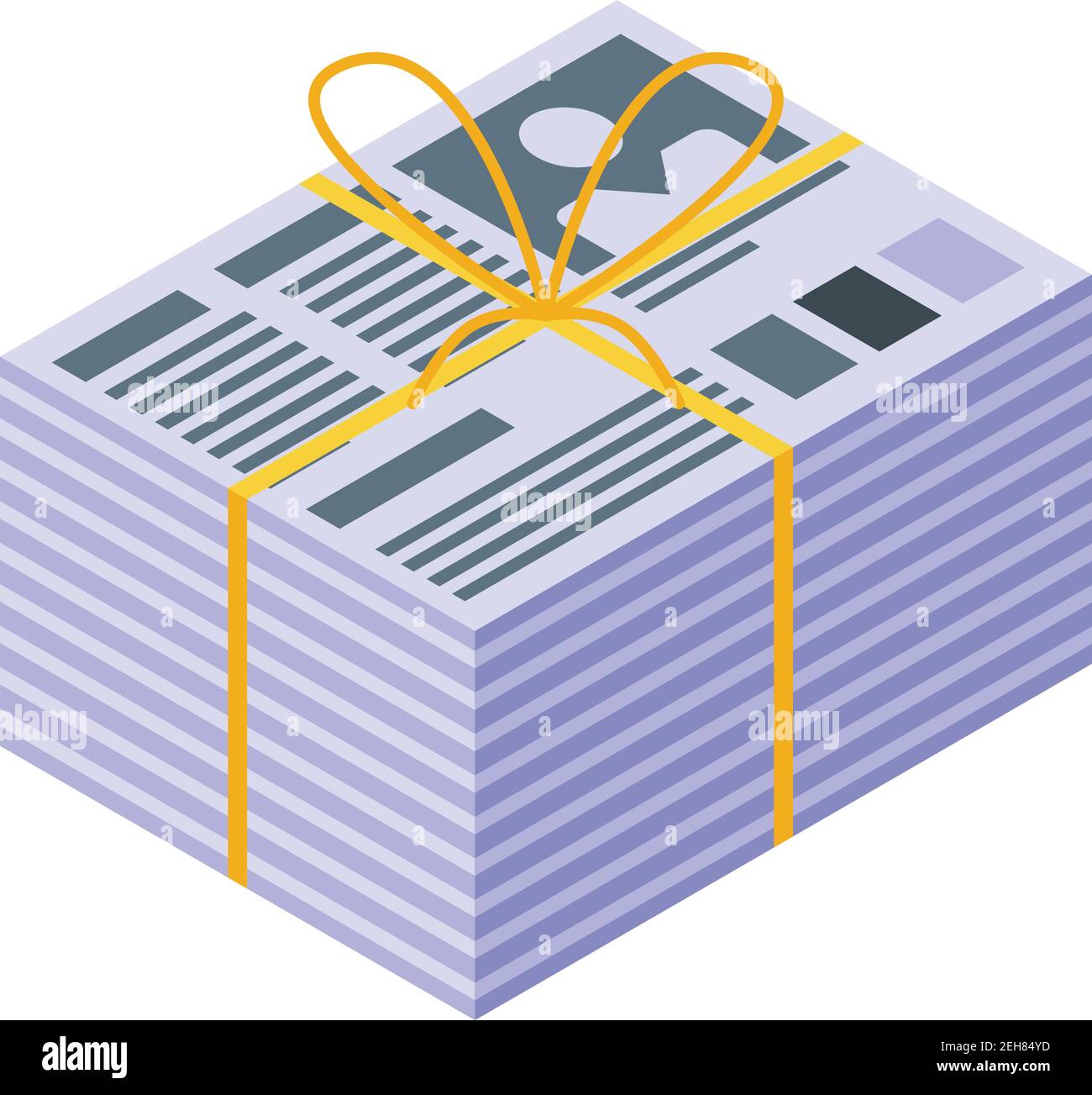 Pack of newspapers icon. Isometric of pack of newspapers vector icon ...