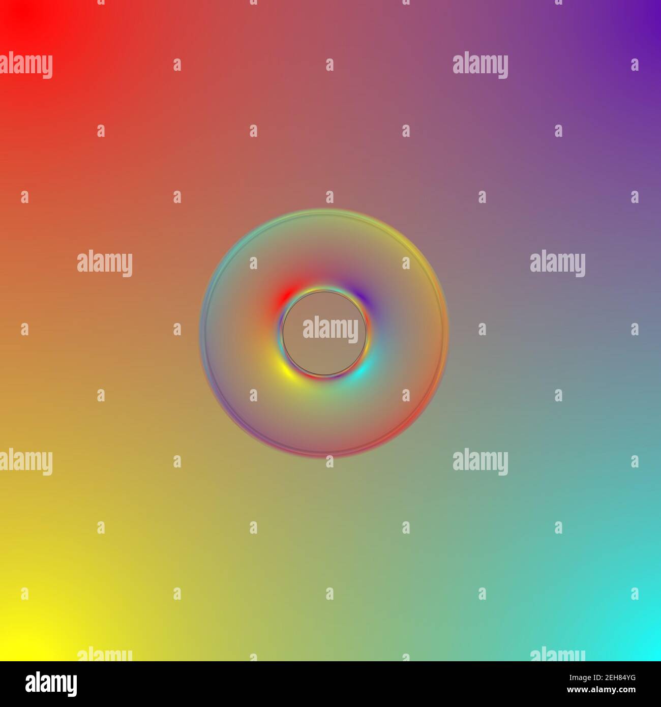 Illustration of a multicolor gradient background with a circle in the ...