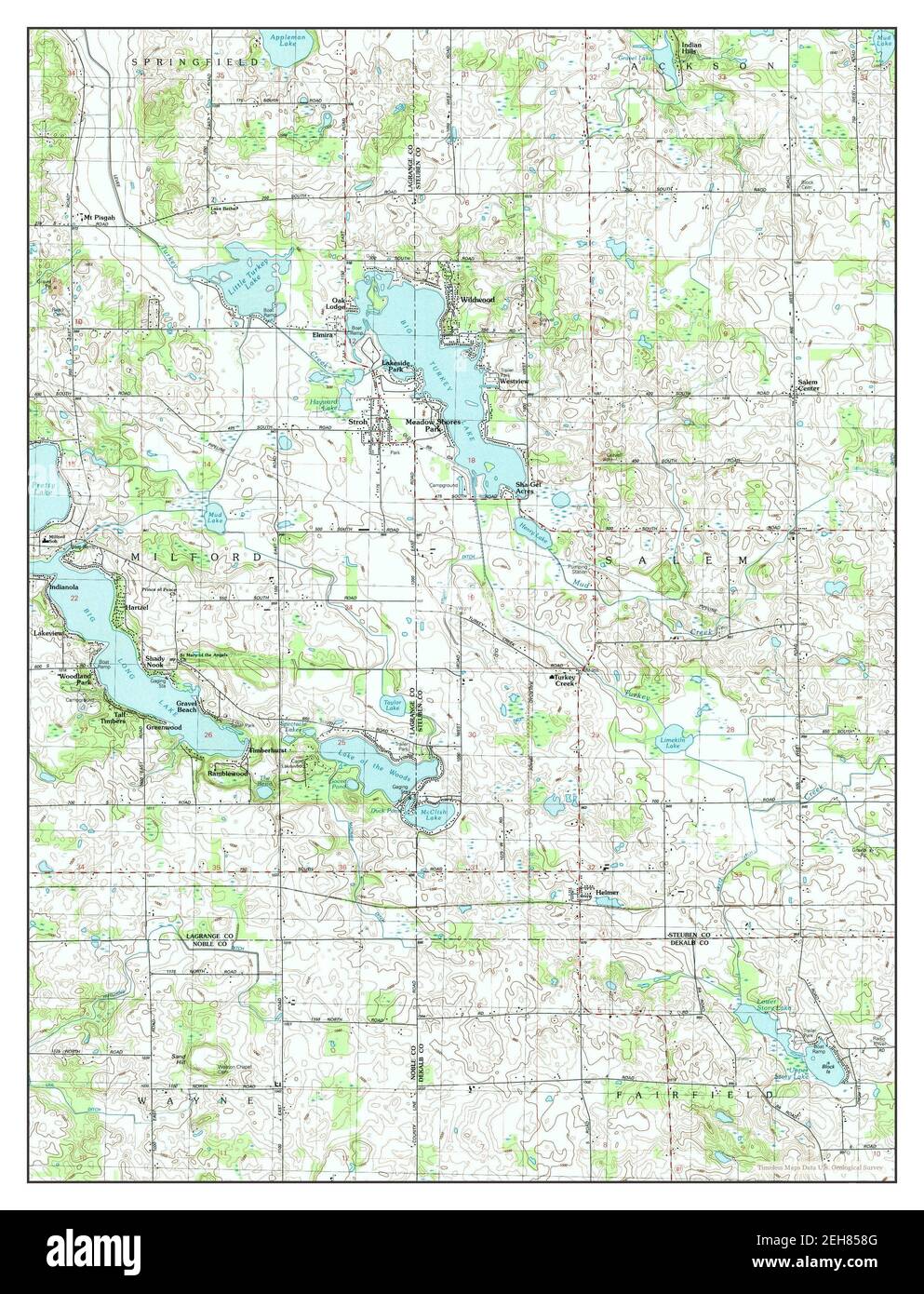 Stroh, Indiana, map 1993, 1:24000, United States of America by Timeless ...