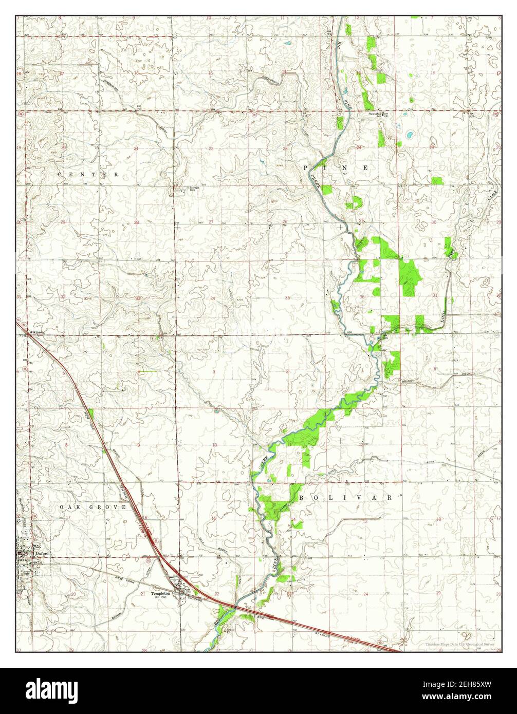 Templeton, Indiana, map 1962, 1:24000, United States of America by ...