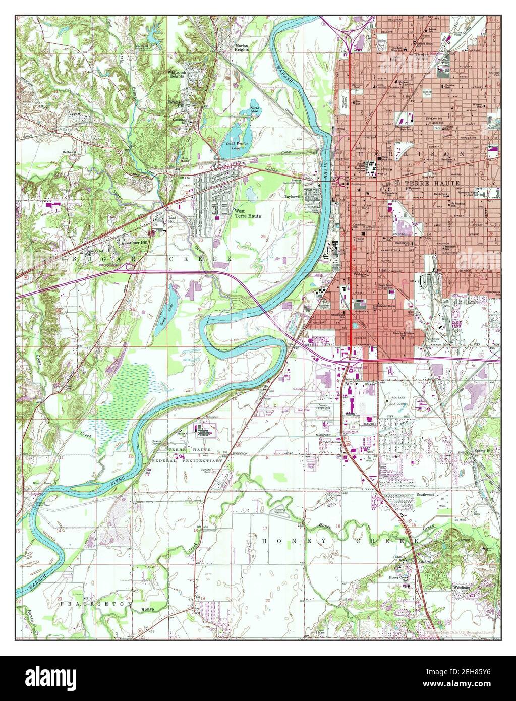 Map of terre haute hi-res stock photography and images - Alamy