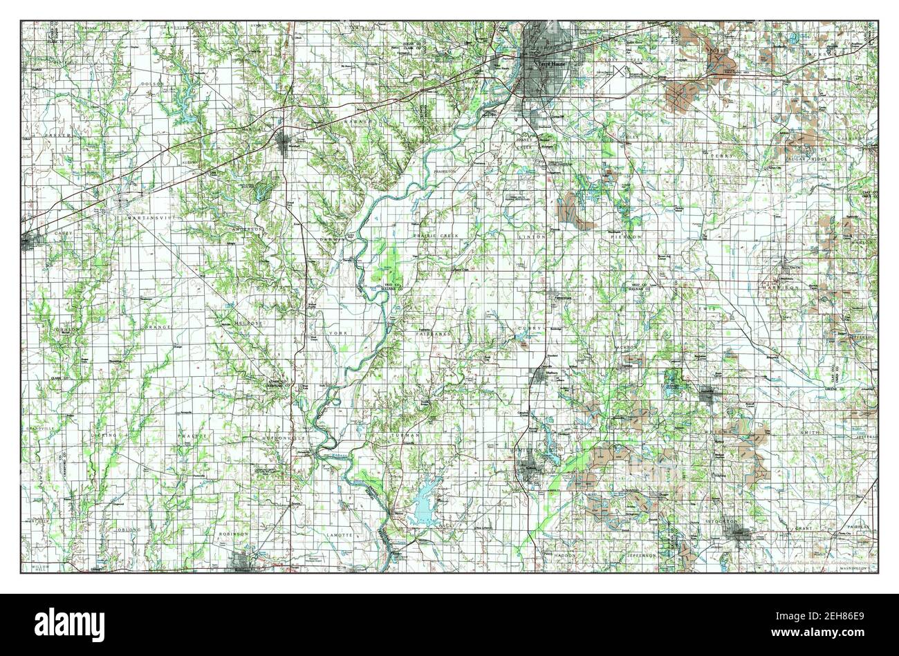 Map of terre haute Cut Out Stock Images & Pictures - Alamy