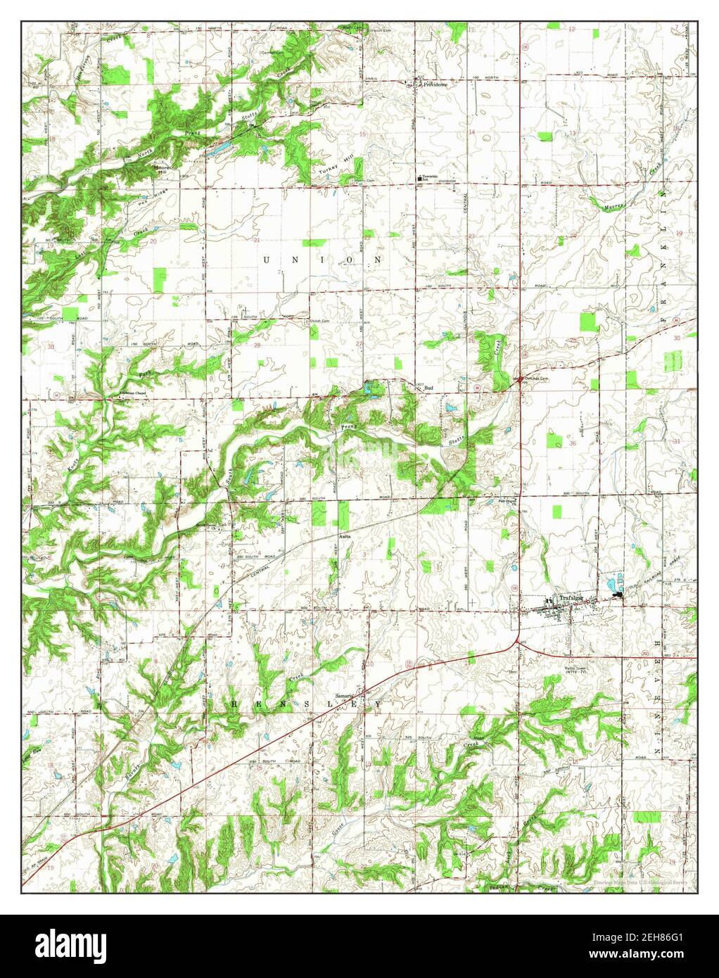 Trafalgar, Indiana, map 1965, 1:24000, United States of America by ...