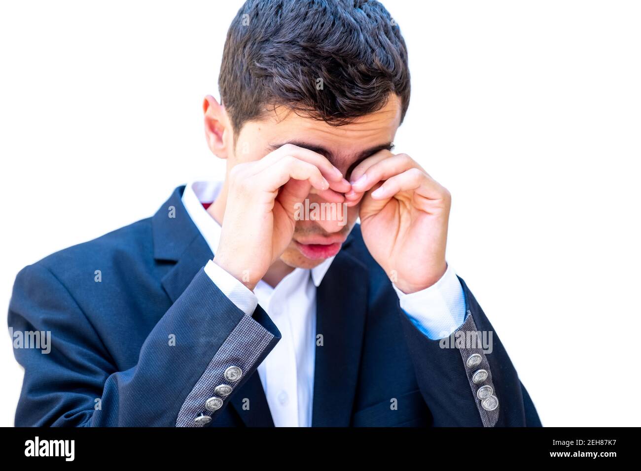 Arabic businessman extremely tired and sick Stock Photo - Alamy