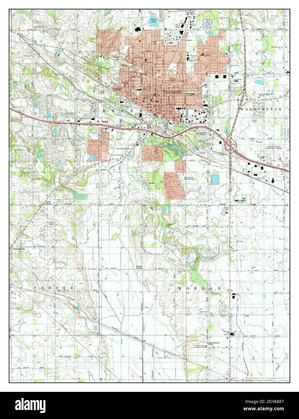 Valparaiso indiana map Cut Out Stock Images & Pictures - Alamy