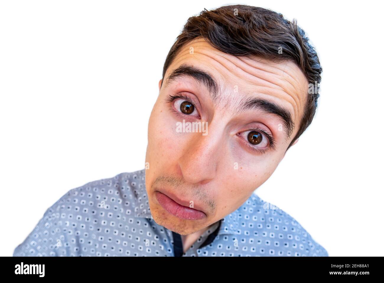 Close up view anxious male hi-res stock photography and images - Alamy