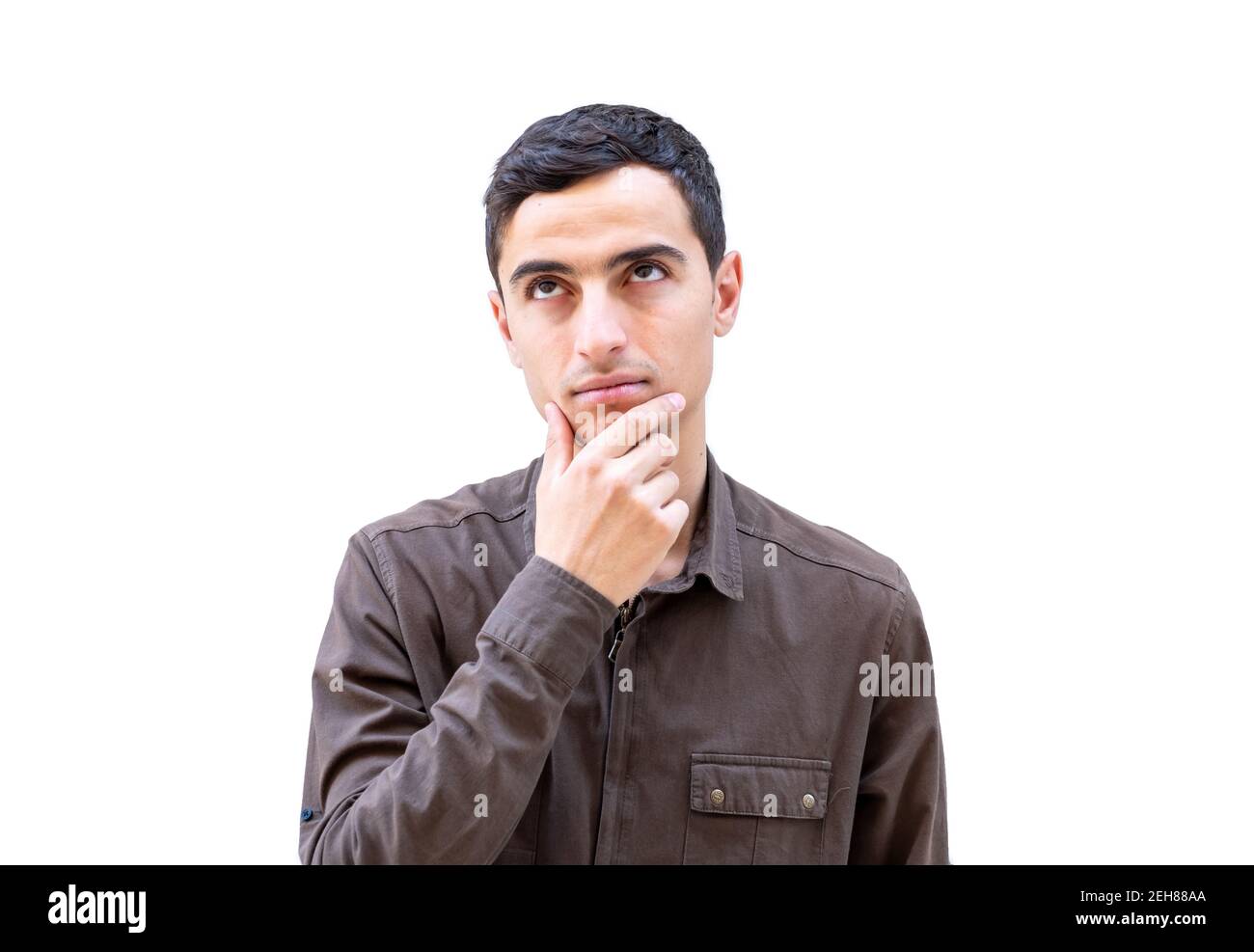 Arabic Muslim man is thinking Stock Photo - Alamy