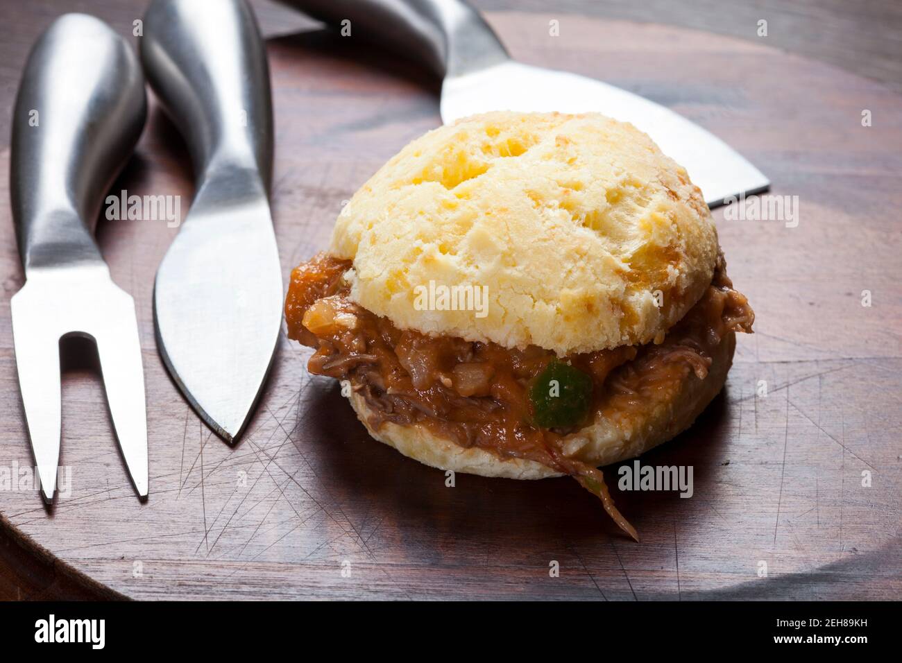 Breakfast with stuffed cheese bread, pao de queijo Stock Photo - Alamy