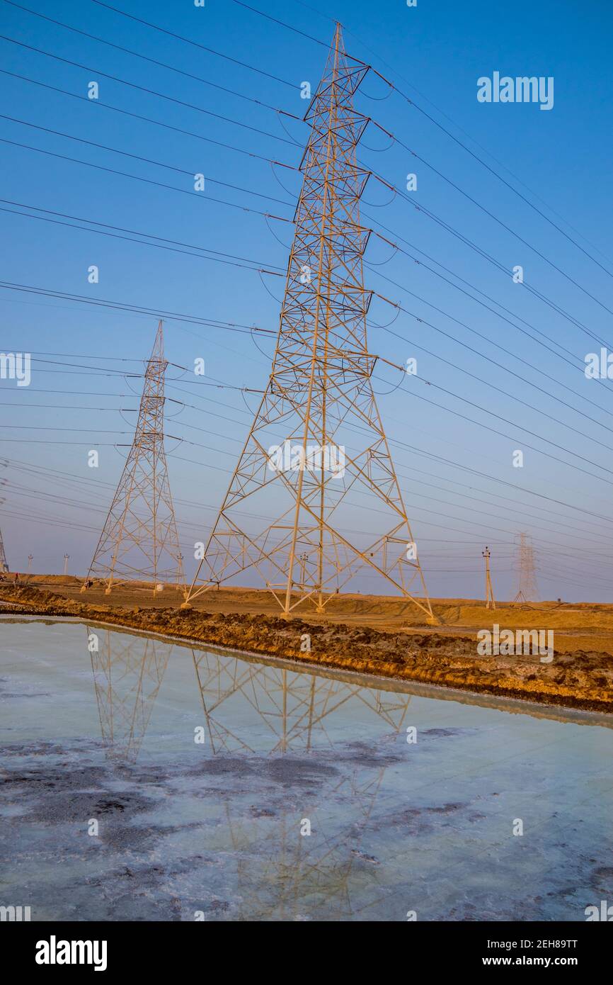 Various views of power pylons in Kutch Stock Photo - Alamy