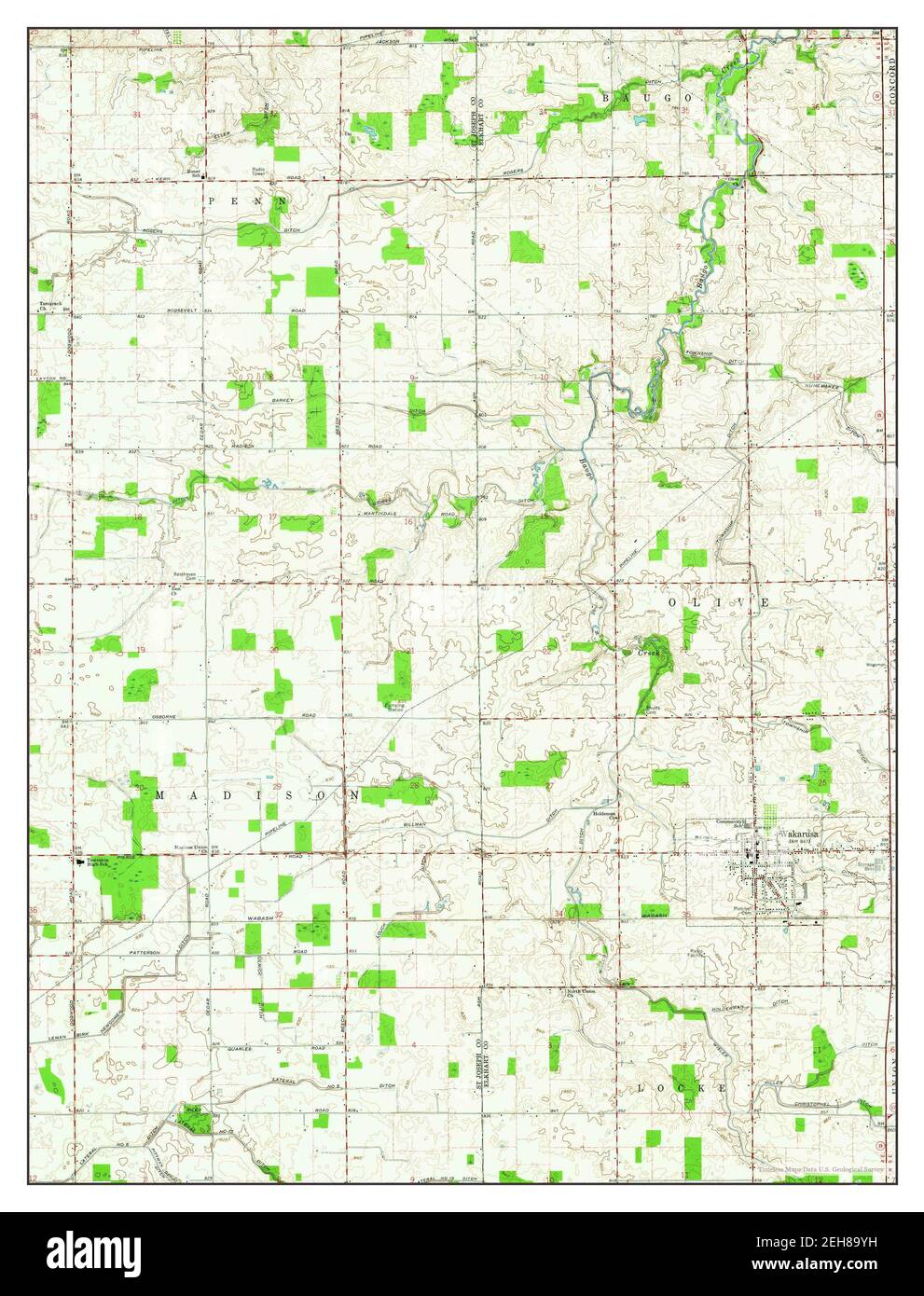 Wakarusa, Indiana, map 1961, 1:24000, United States of America by ...