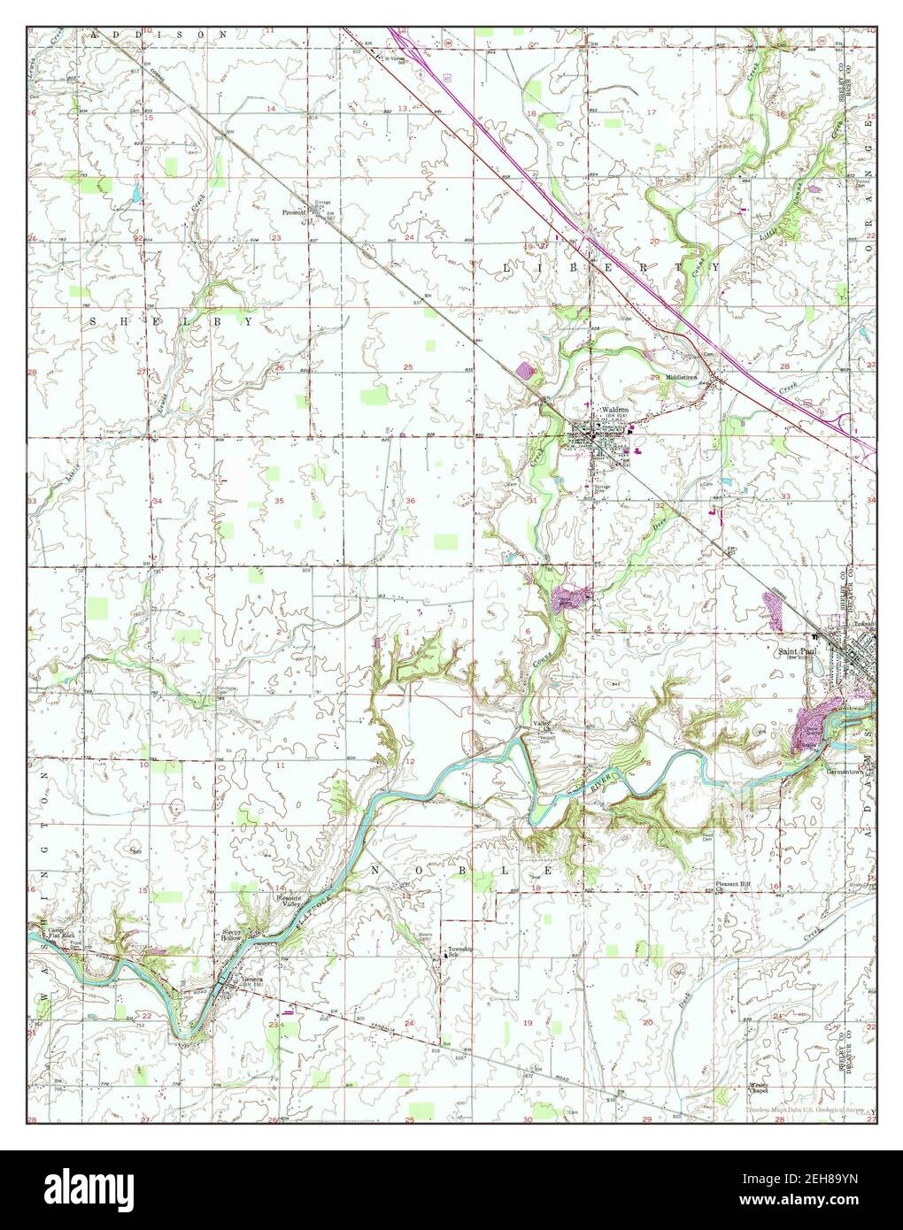 Map of waldron hi-res stock photography and images - Alamy