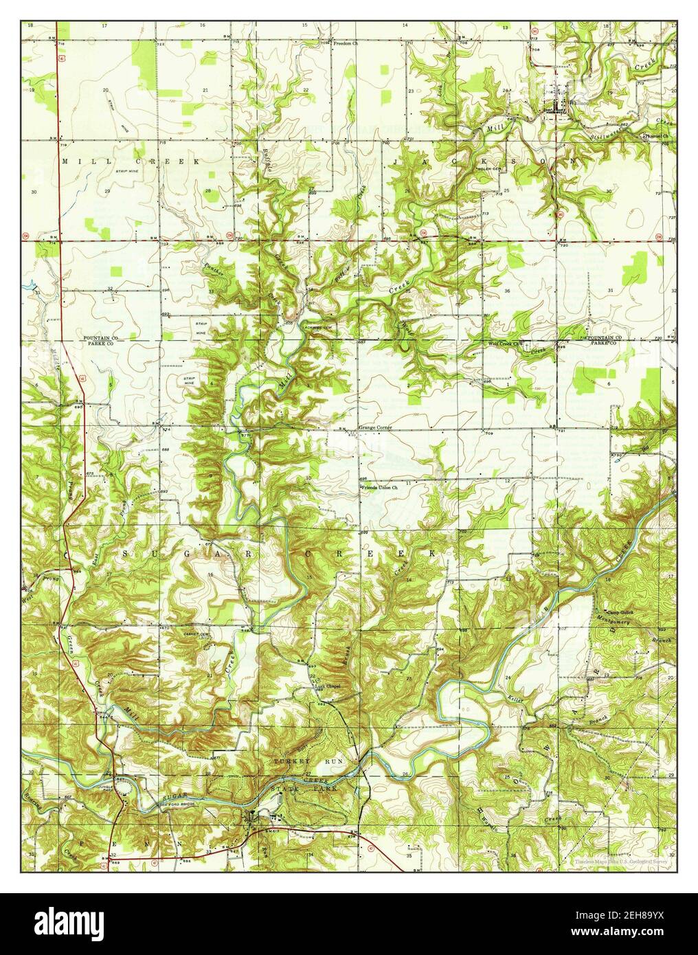 Wallace, Indiana, map 1948, 1:24000, United States of America by ...