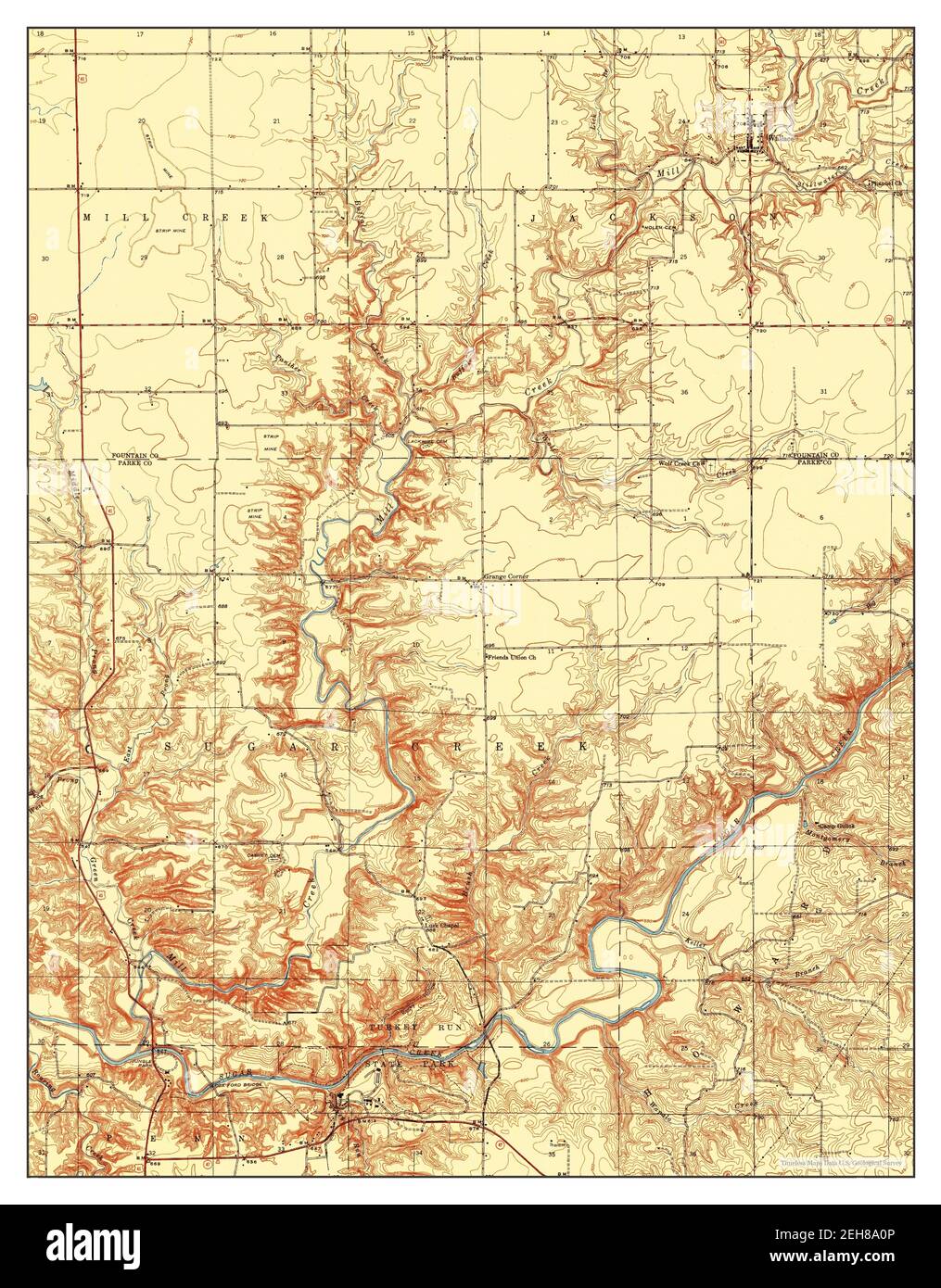 Wallace, Indiana, map 1948, 1:24000, United States of America by ...
