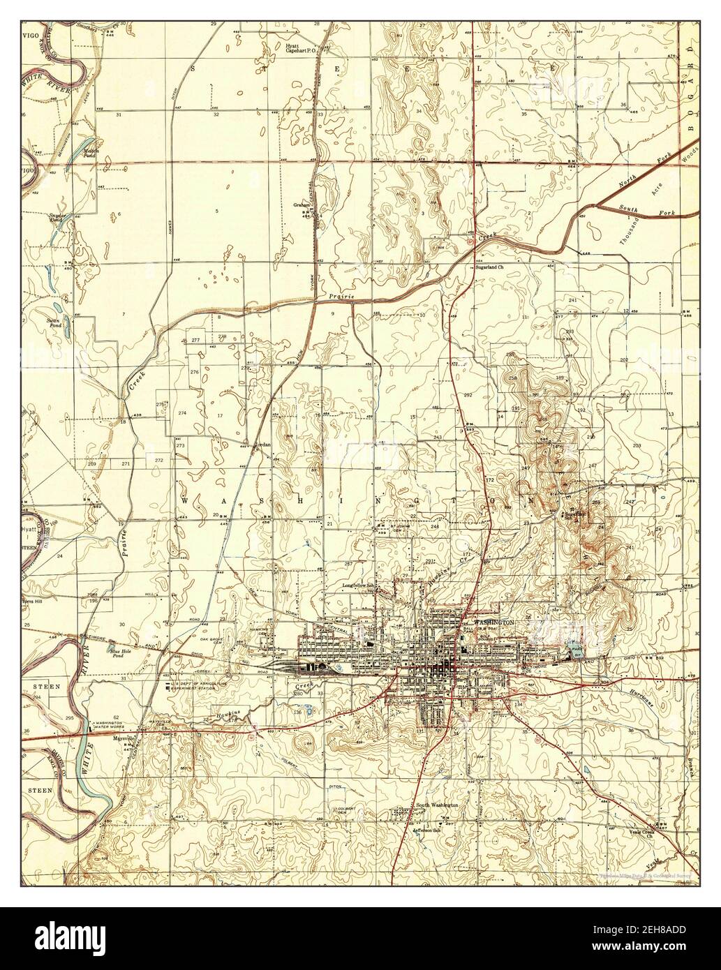 Washington indiana map hi-res stock photography and images - Alamy