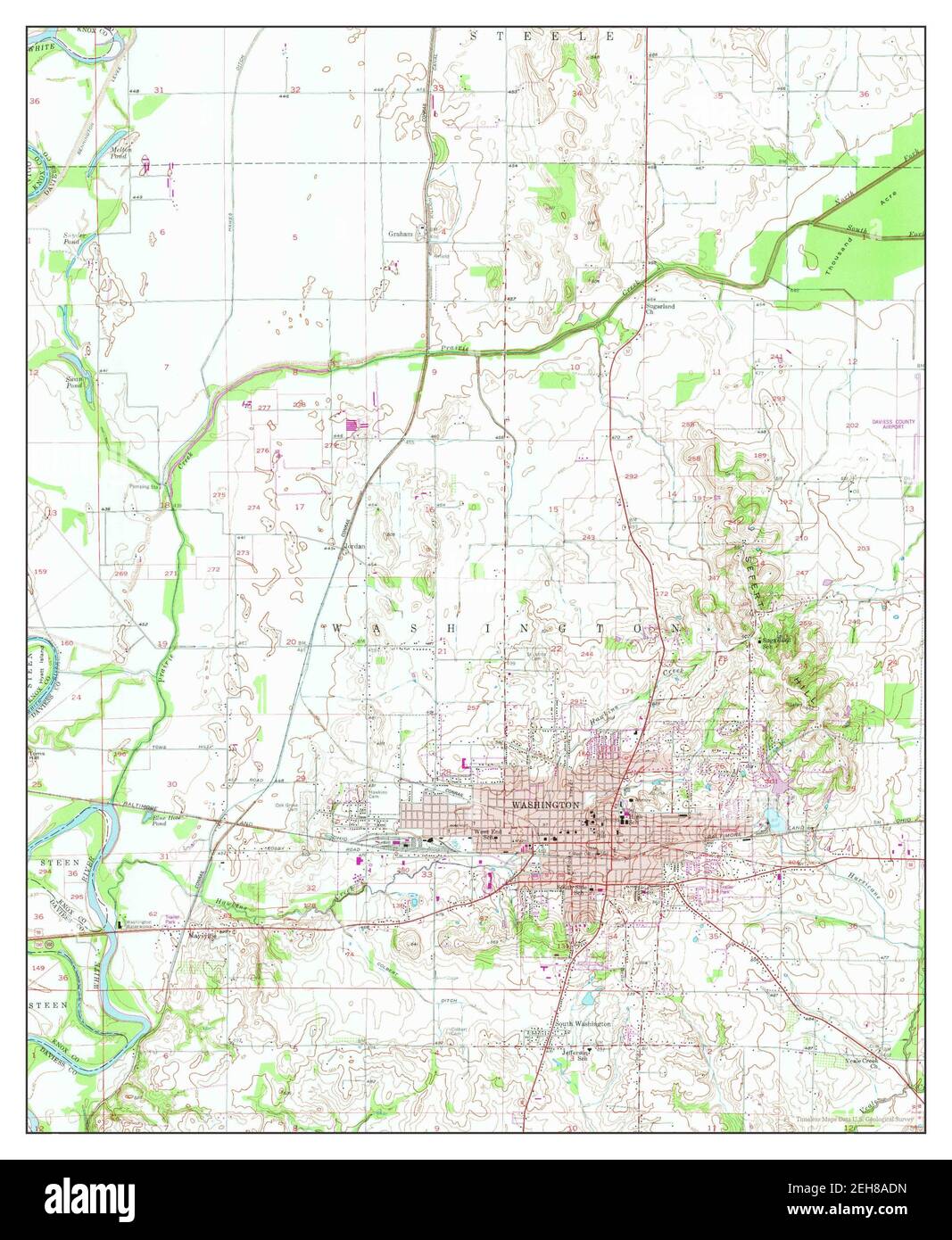 Washington, Indiana, map 1957, 1:24000, United States of America by ...