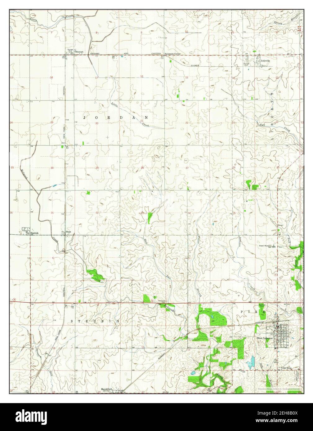 West Lebanon, Indiana, map 1961, 1:24000, United States of America by ...