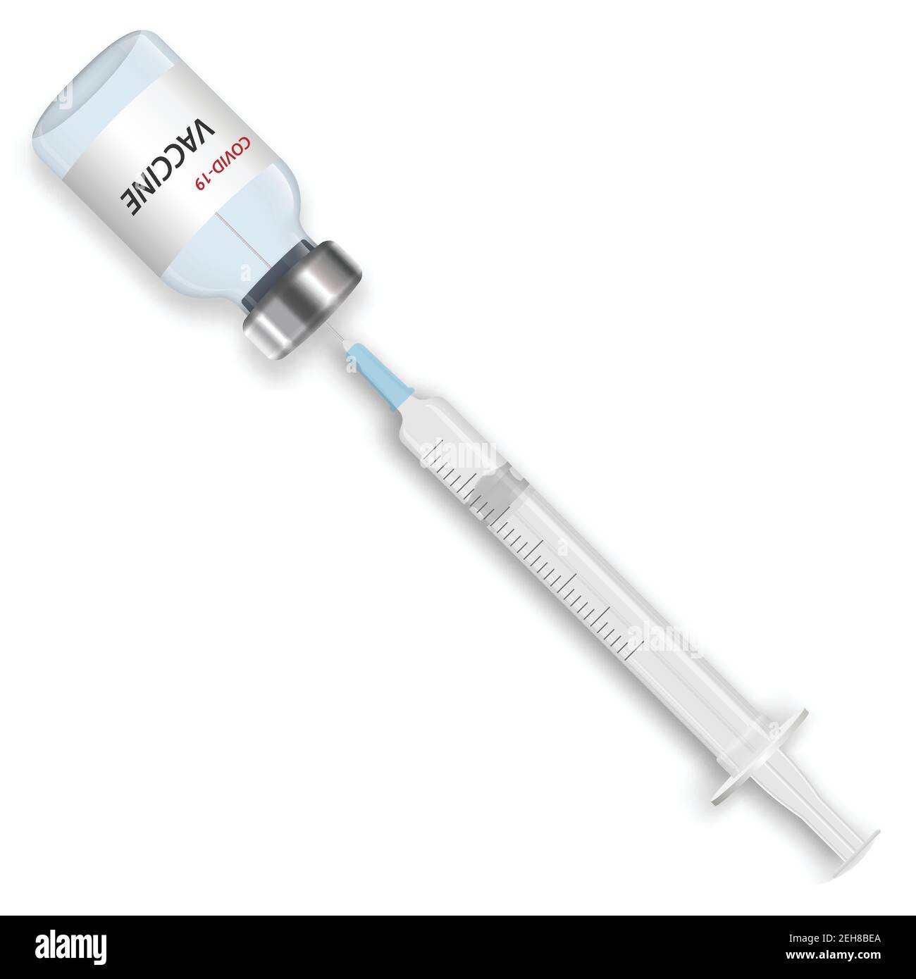 3d realistic Syringe with needle and vaccination vial, Vaccine ...