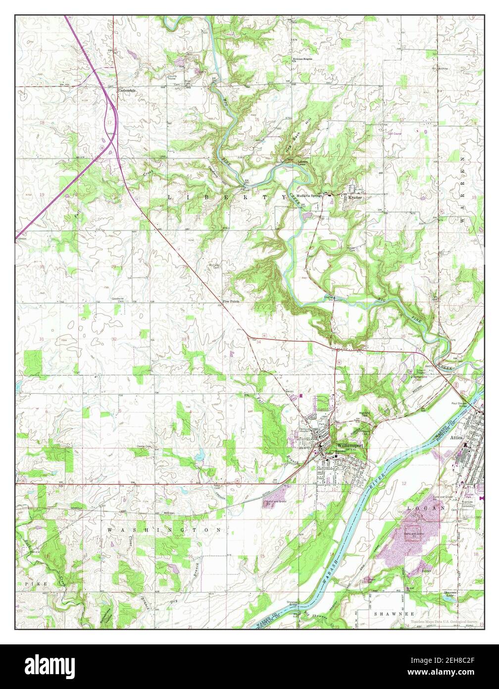 Williamsport map Cut Out Stock Images & Pictures - Alamy