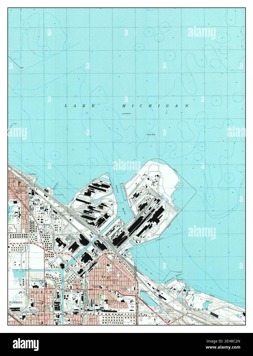 Whiting, Indiana, map 1991, 1:24000, United States of America by ...