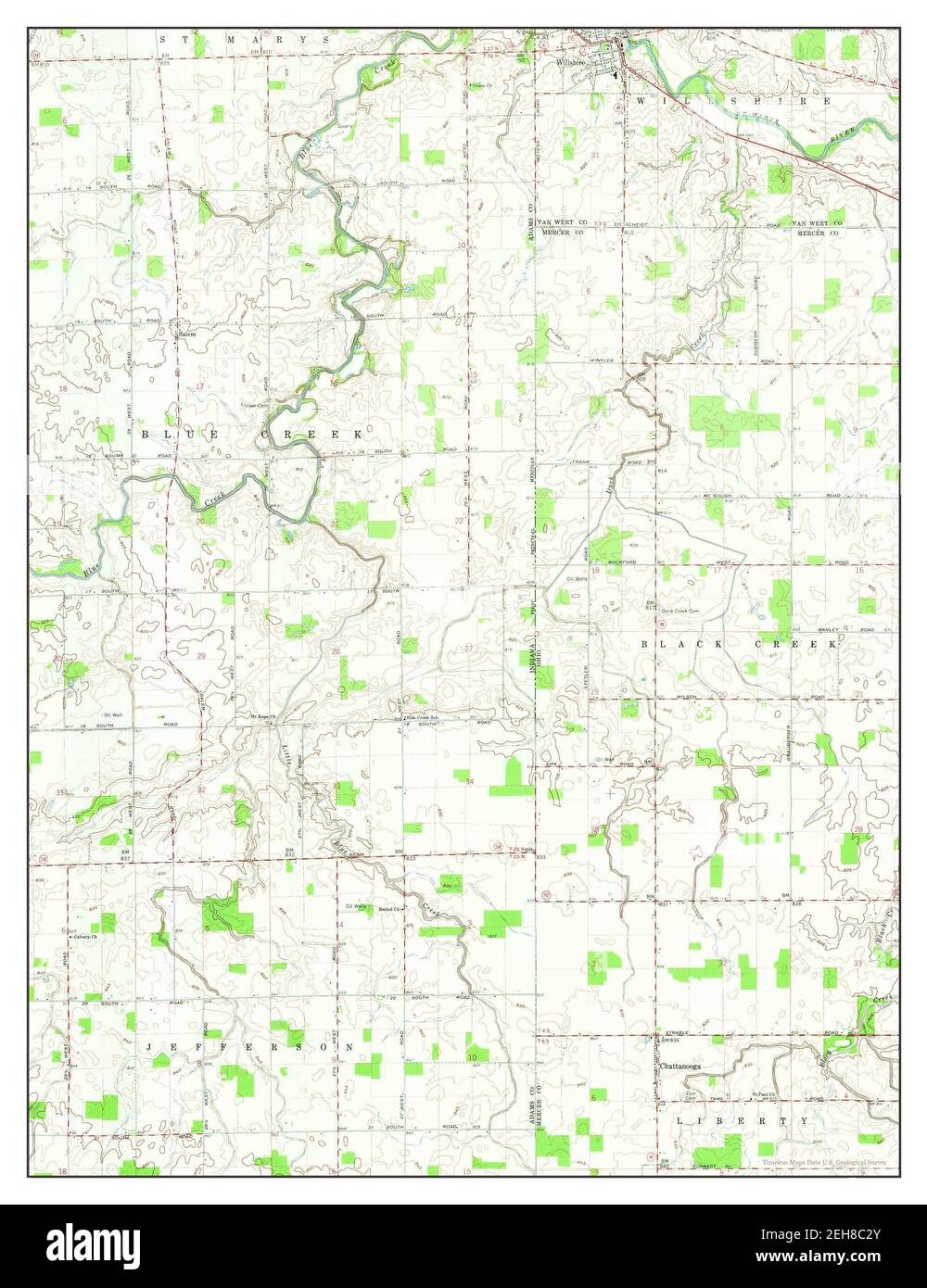 Willshire, Indiana, map 1960, 1:24000, United States of America by ...