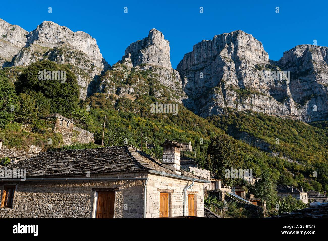 iStone houses of traditional architecture in the village of Mikro ...